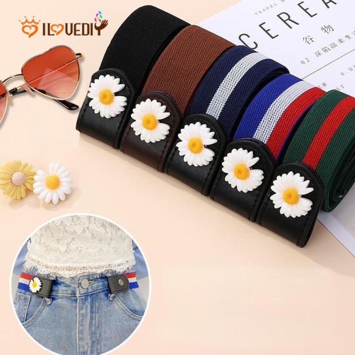 Fashion Simple Daisy Invisible Elastic Belt /Without Button Non-porous ...