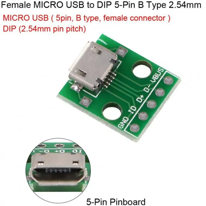Micro USB to Breadboard & PCB 2.54mm DIP 5P Adapter | Daraz.com.bd