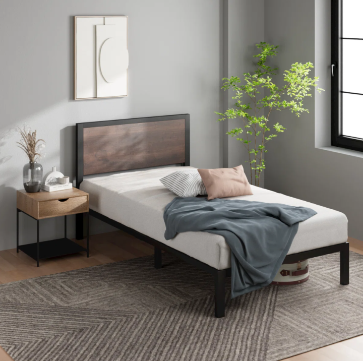 Modern Metal Platform Single Bed – Sturdy Frame with Sleek Design for ...