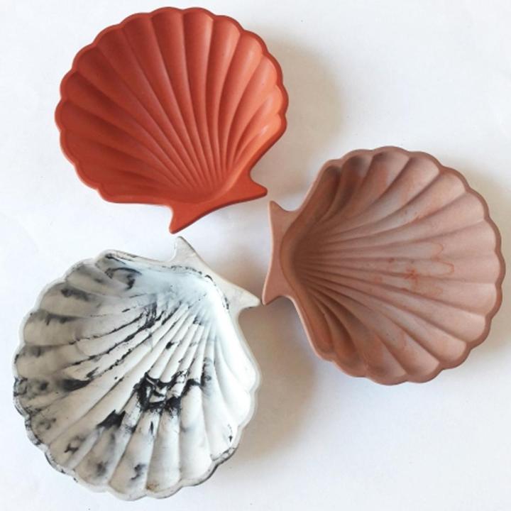 Shell Shape Tray Silicone Molds Storage Plate Epoxy Resin Mold Concrete ...