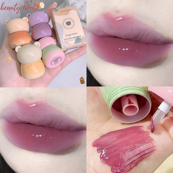Gege bear Korean Doodle Lip Makeup / Long Lasting Waterproof Non-stick Cup Lipstick ...