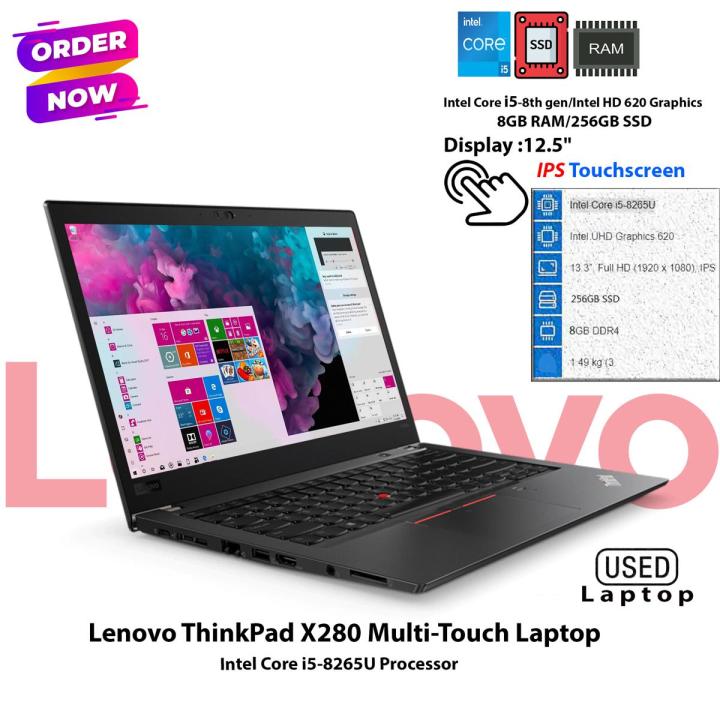 Lenovo Think Pad X280 Touchscreen Core i5 8Th Gen,8GB Ram,256GB SSD 12. ...