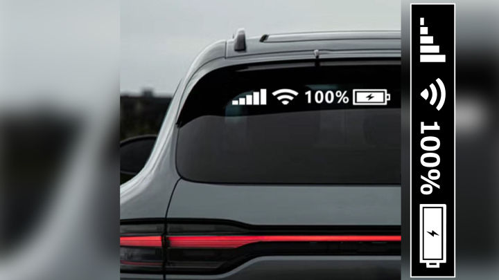 Wifi Battery Level Mark Car Pvc Sticker Mobile Phone Rear Windshield ...