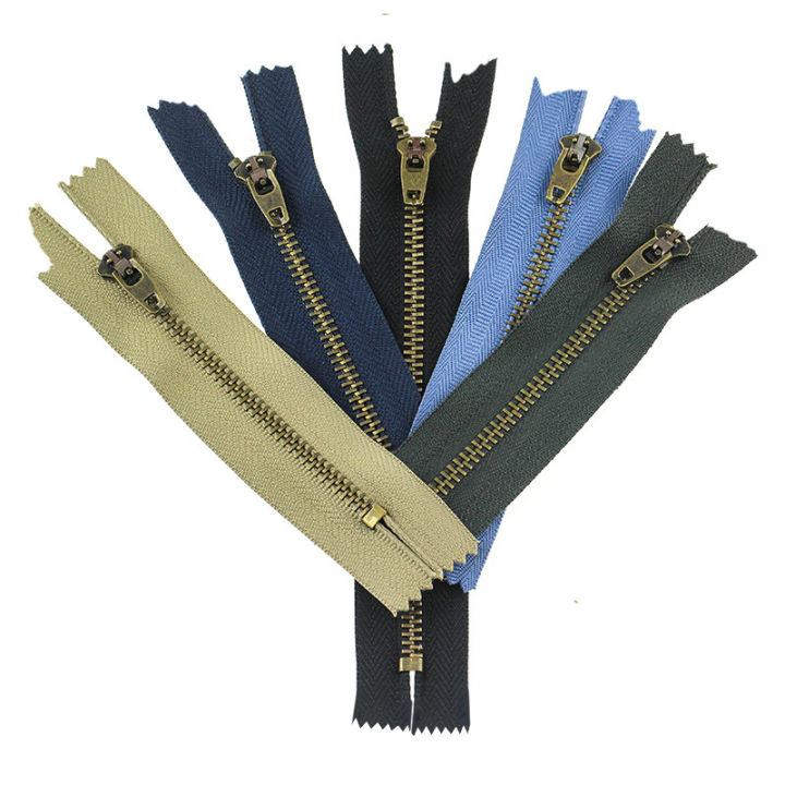 4# 10/13/15/18cm Metal Brass Zippers Auto Lock Close-end Zipper Thick ...