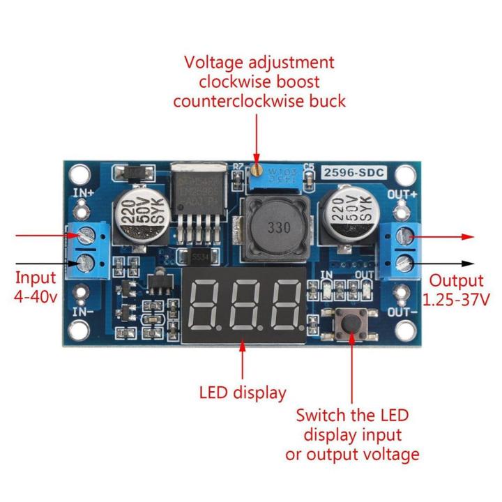 LM2596 DC-DC Buck Module With Digital Display | Daraz.com.bd
