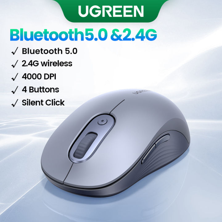UGREEN Wireless Mouse Bluetooth & 2.4GHz Mice Ergonomic 4000DPI 5 Mute ...