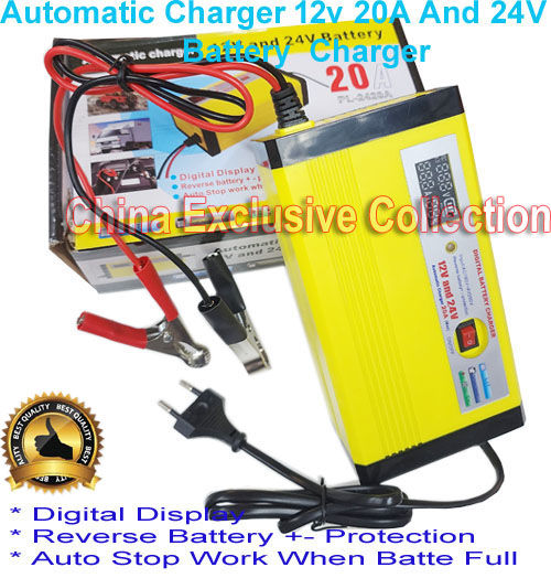 Automatic Battery Charge 12v and 24v 20AH Battery Charger Digital ...