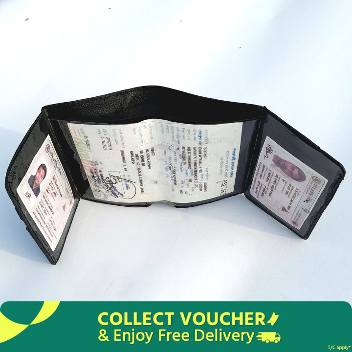Multifunctional Leather Driving License Holder Wallet for Bike and ...