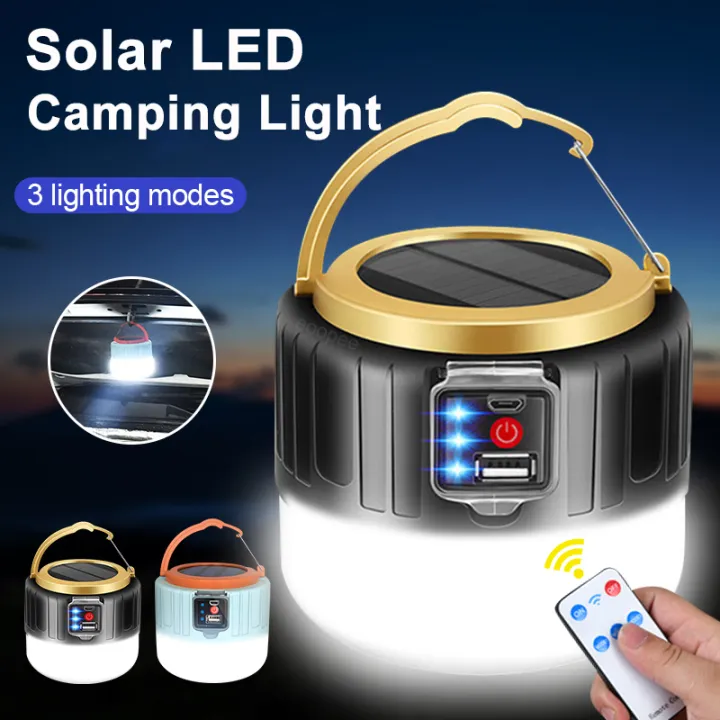 High Power Solar LED Camping Light USB Rechargeable Bulb For Outdoor ...