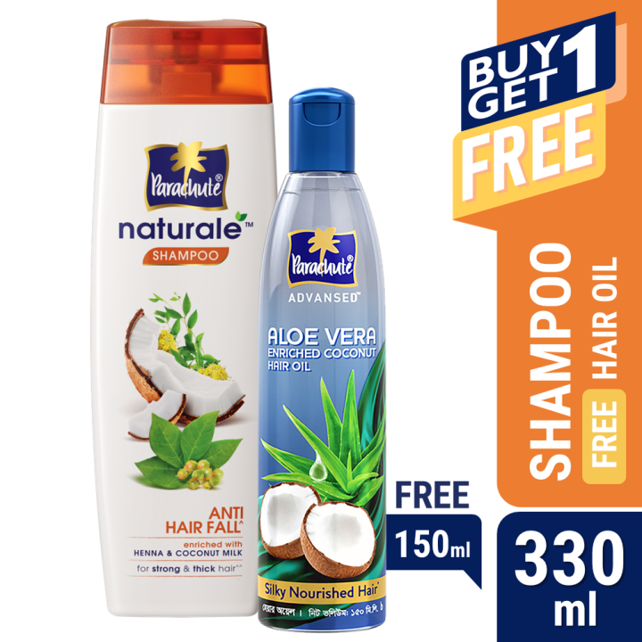 Parachute Naturale Shampoo Anti Hair Fall 330ml (FREE Parachute ...