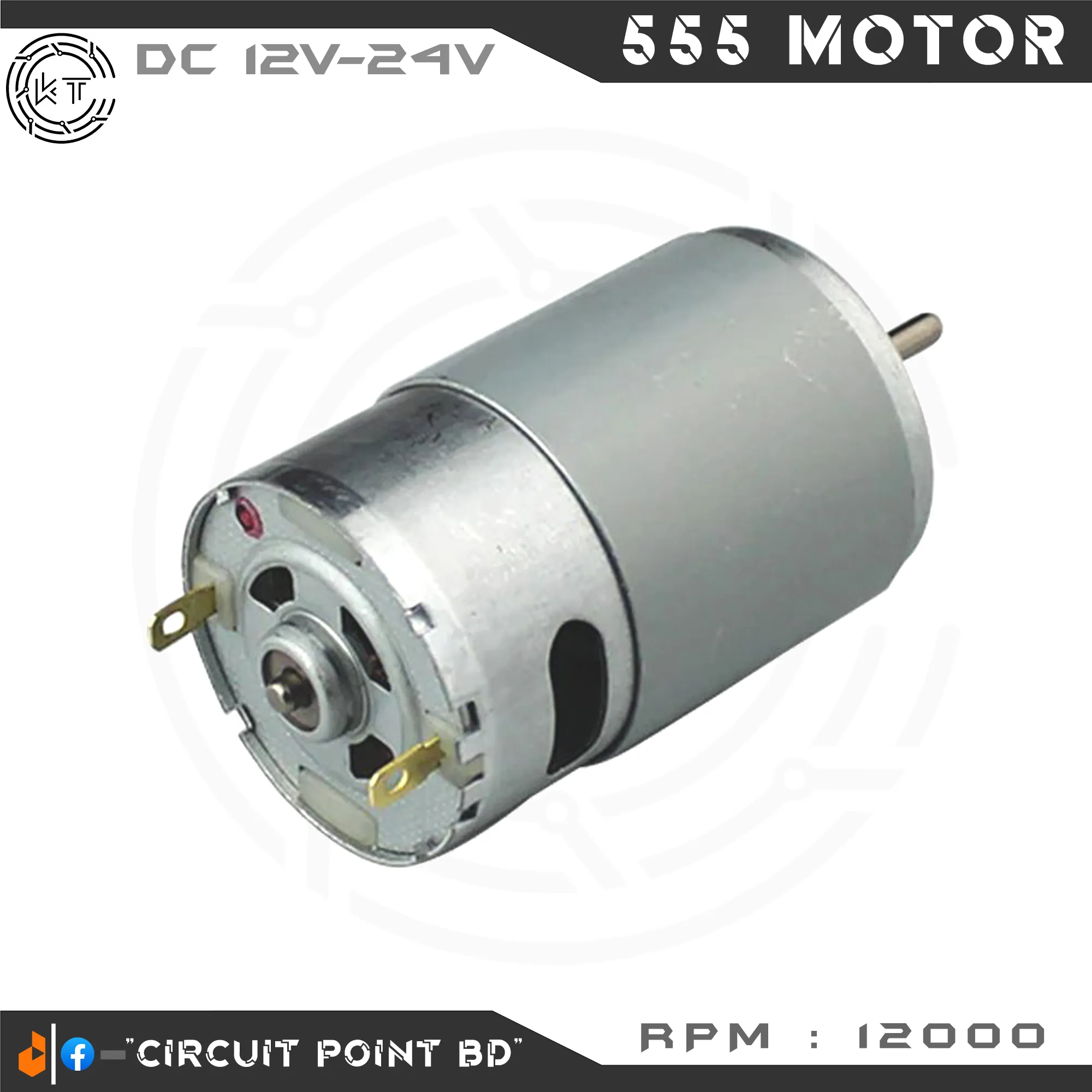 555 DC Motor DC 12V-36V 12000RPM Hi-Torque, High Power, Low Noise for ...