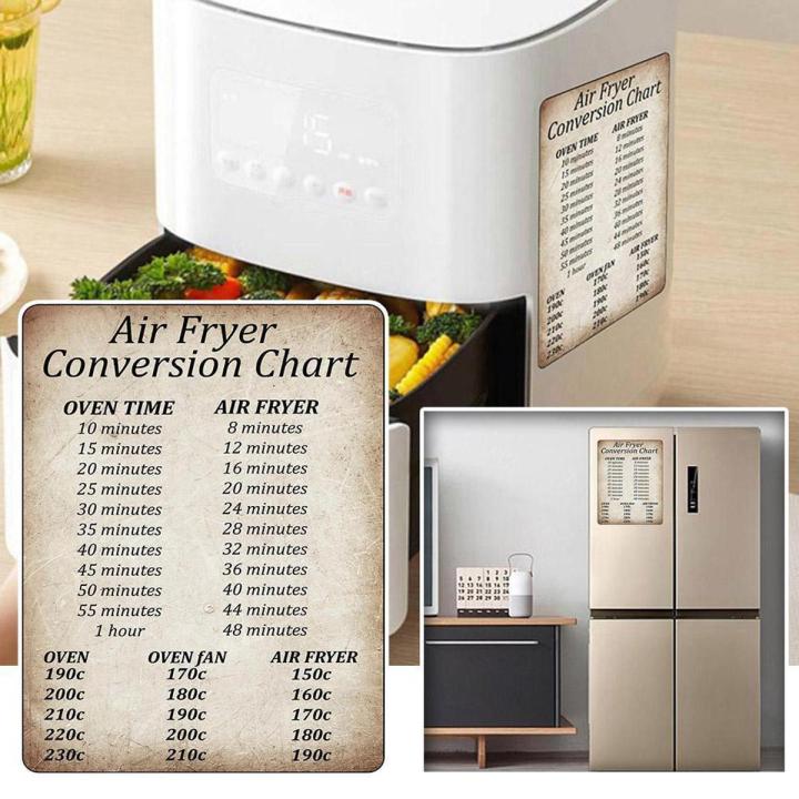 Air Fryer Conversion Chart Cooking Time Temp Oven Kitchen Label Label ...