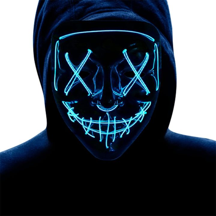 Halloween Mask Light Up, Hacker Purge Mask, Scary LED Mask for Cosplay ...