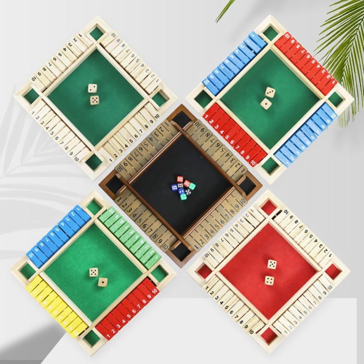 Interesting 4 Players Dice Board Game Pub Bar Party Supplies Wooden ...