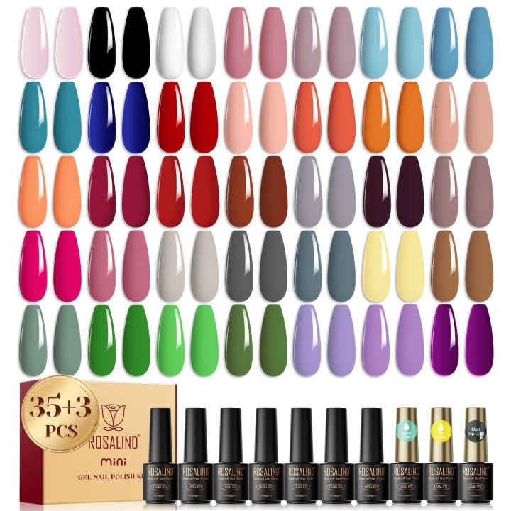 ROSALIND Gel Nail Polish Set Complete Colors Gel Kit For Nail Art ...