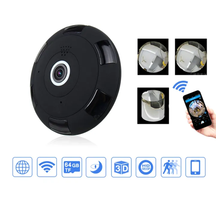 Fish-Eye Night Vision Wireless CCTV Security Camera 360° Panoramic Wifi ...