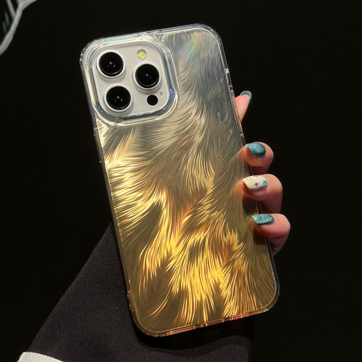 HOCE Luxury Laser Feather Phone Cases For iPhone 16 15 14 13 12 11 Pro ...
