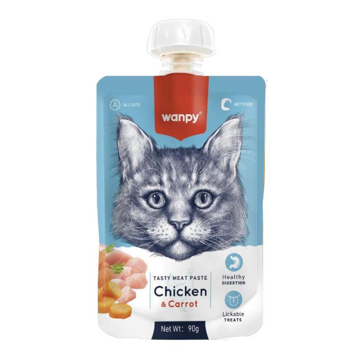 Wanpy Meat Paste Super Premium Cat Pouch Chicken & Carrot 90gm | Daraz ...