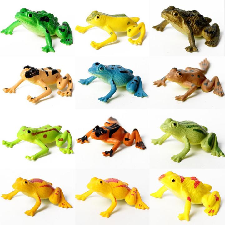 【The road to happiness Store】12pcs Figure Model Plastic Frog Action ...