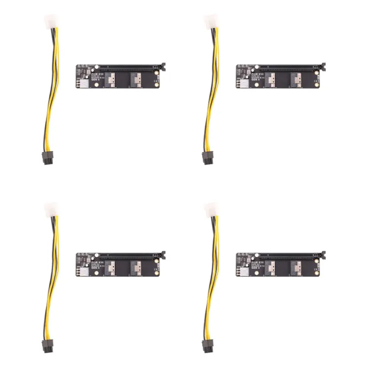 4X Gen4 2 Ports SlimSAS 8I X2 to PCIE 4.0 X16 Slot Adapter Board for ...
