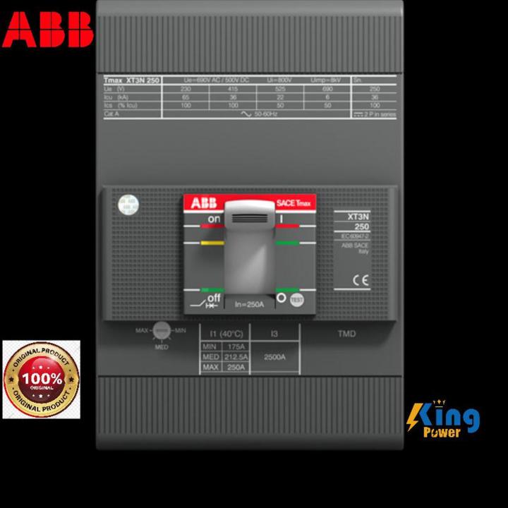 ABB Italy MCCB 200A 36kA Moulded Case Circuit Breaker XT3N 250 TMD 200-2000 3p F F ...