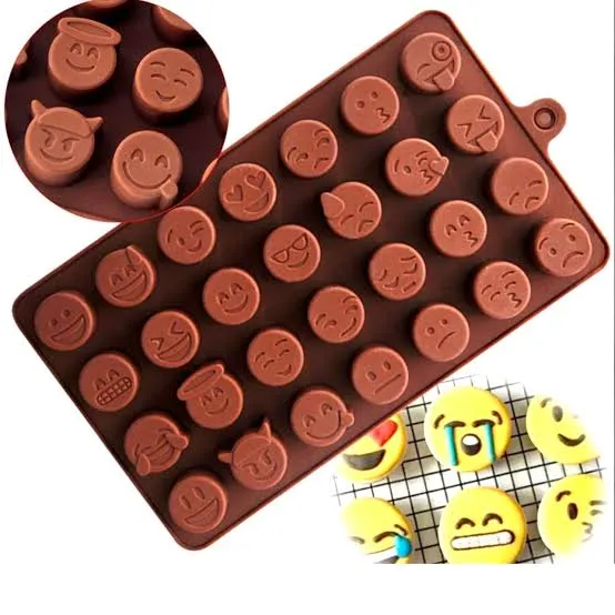 1 Pieces 28-Cavity Emoji Emotion Cake Mold Smiley Chocolate Candy ...