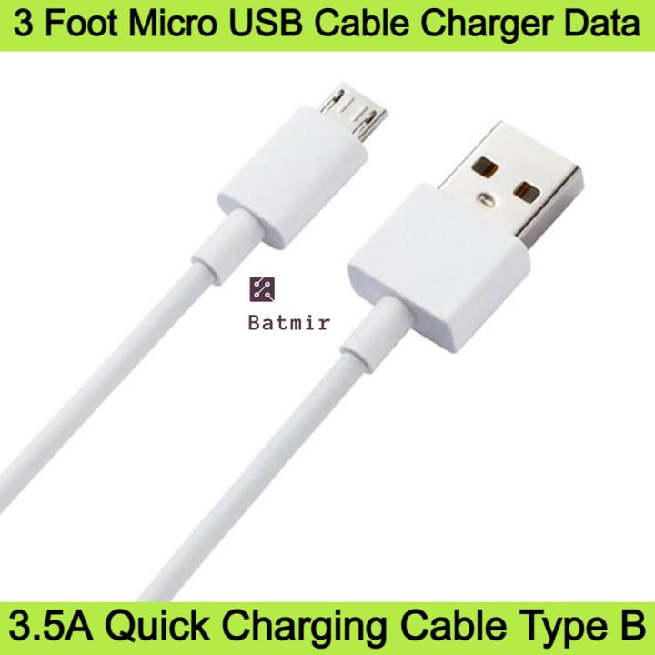 Micro Type-B USB Cable 3.5A Qualcomm Quick Charge Date Cable 100cm/3 ...