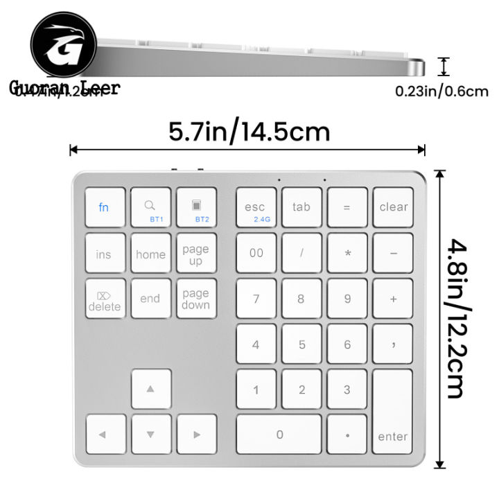 Mini Keyboard 35 Keys Portable 2.4G Wireless Office Keyboard Ultra ...