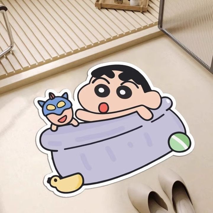 Cute toilet floor mat bathroom door wash basin diatom mud absorbent non ...