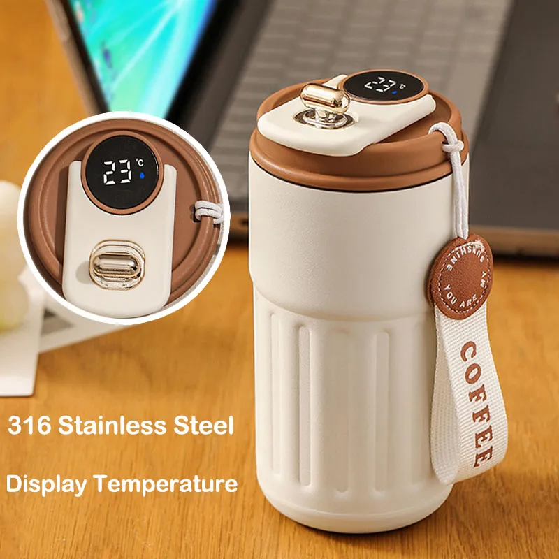 Portable Temperature Show Flask Touch Screen 460ML Stainless Steel ...