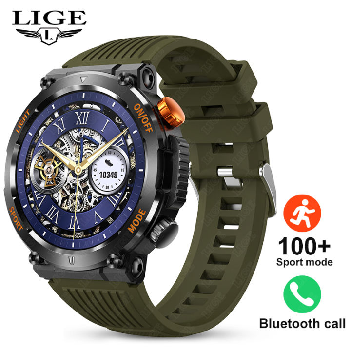 LIGE New Men Outdoor Sport Smartwatch Bluetooth Call Fitness Watches ...