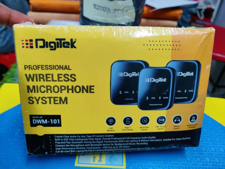 DigiTek® (DWM 101) Wireless Microphone System for DSLR, Camcorder, Smartphone & Tablet DWM 101 ...