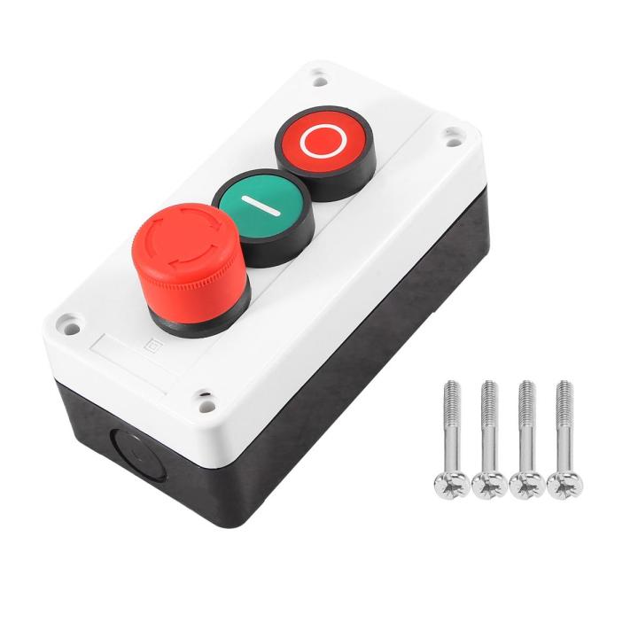 NC Emergency Stop NO Red Green Momentary Push Button Switch Station ...