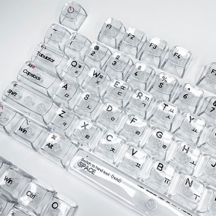 Korean Transparent Keycap Set PC Shine Through Backlit Keycaps CBSA ...