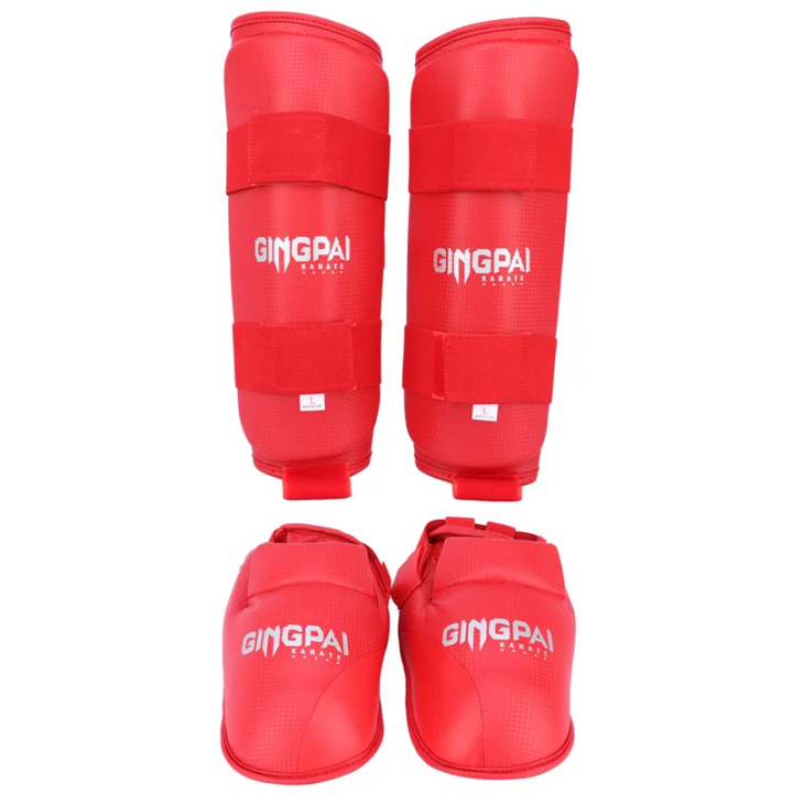 GINGPAI WKF Approved Knee Warmer Shin Guards Karate Shin Pads Legs ...