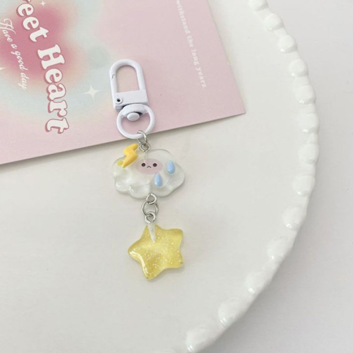 Cute Cloud Keychains Girls Scool Bag Pendants Key Chains INS Keyrings ...