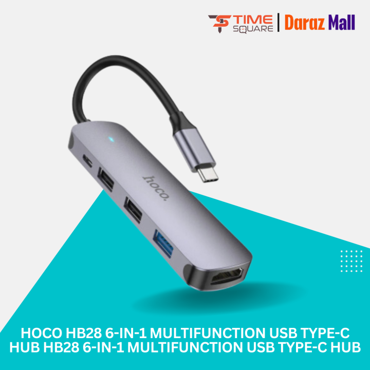 Hoco HB28 6-in-1 Multifunction USB Type-C Hub HB28 6-in-1 Multifunction ...