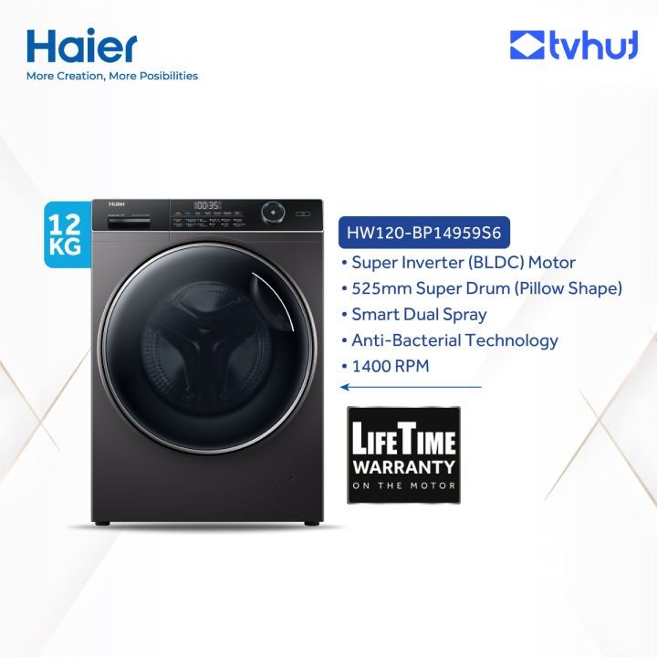 Haier 12 KG Inverter Front Load Washing Machine With Official Warranty ...