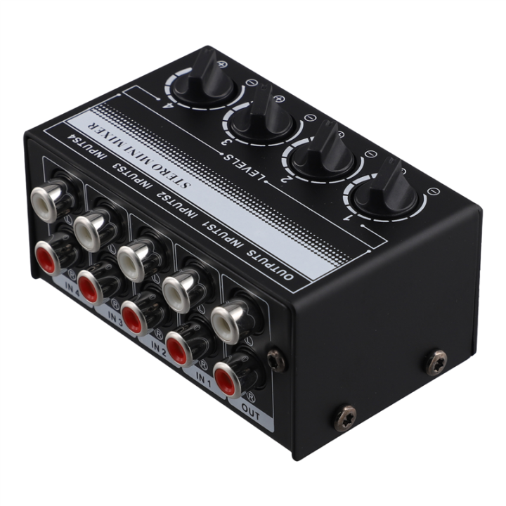 Mini Stereo Audio Mixer 4-Channel Passive Mixer Portable Audio Mixer ...