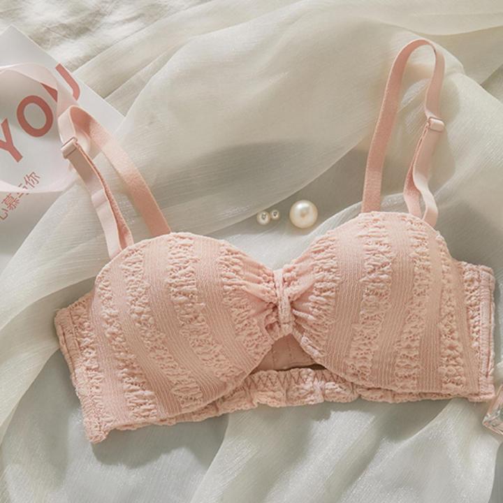 High quality bra Lace bra gathered bra push up bra no steel ring soft ...