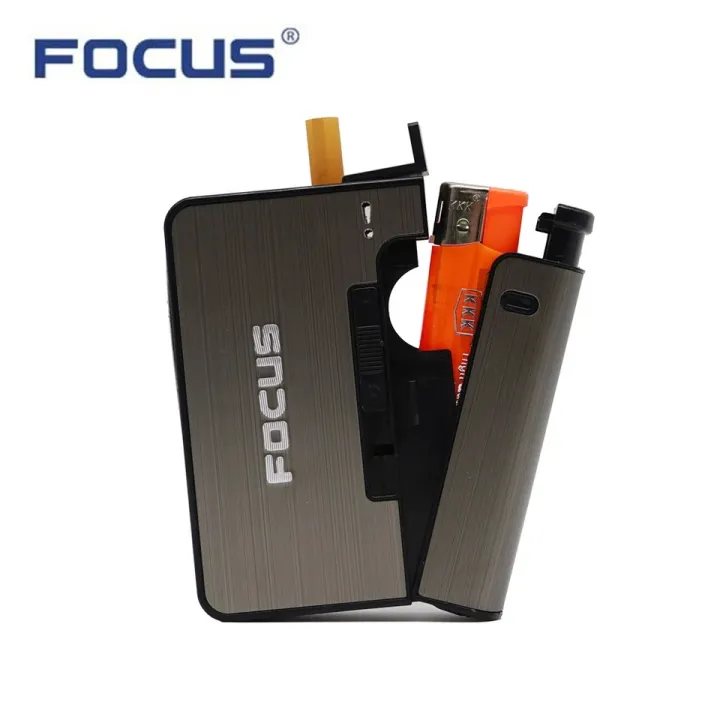 FOCUS Portable Automatic Metal Cigarette Boxes Holder Case Can Mount ...