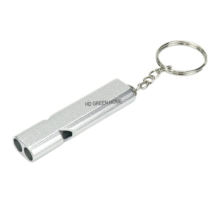 Dual Tube 120dB Metal Whistle Keyring Double Tube Whistle Keychain Key ...