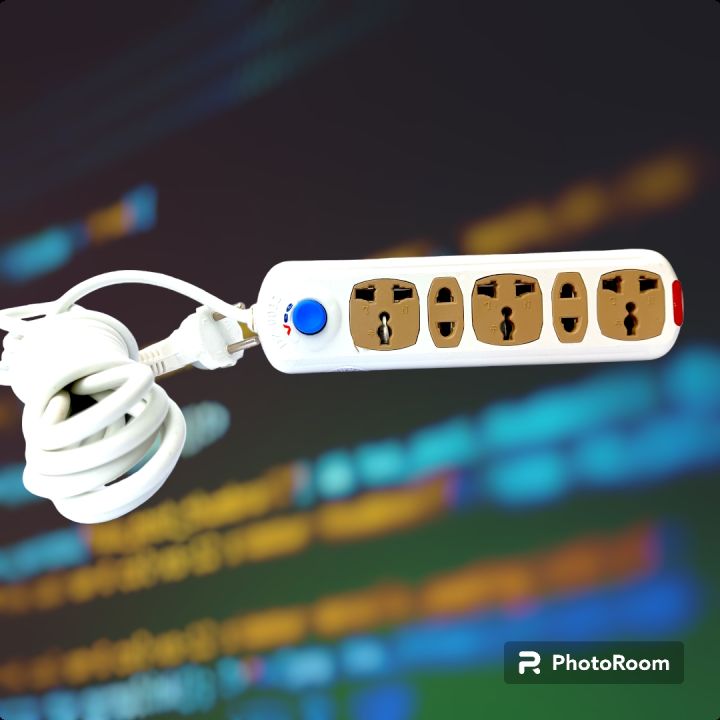Multiplug 5 Port Power sockets White 5 Meters Long Wire | Daraz.com.bd