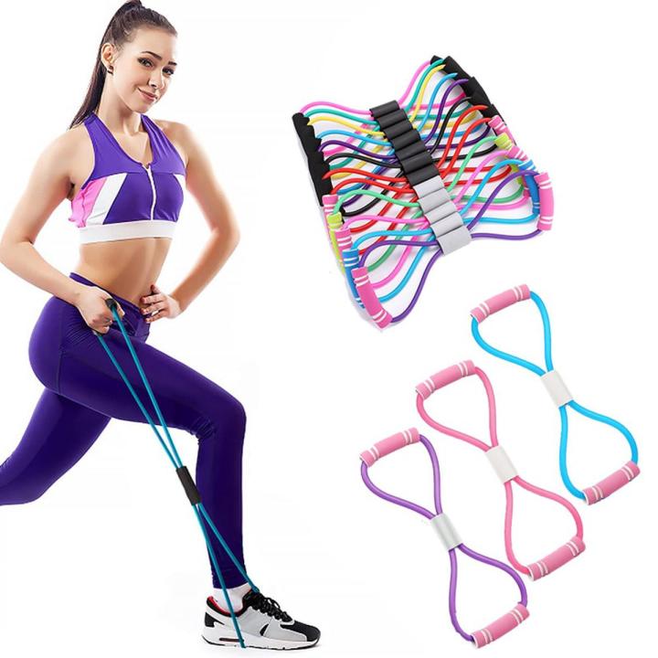 Yoga Resistance Band Expander Elastic Rope Figure 8 Resistance Exercise ...