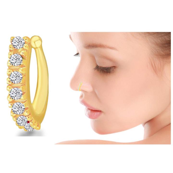 Meenaz Traditional Clip on Pressing Type Without Piercing Nose Noth ...