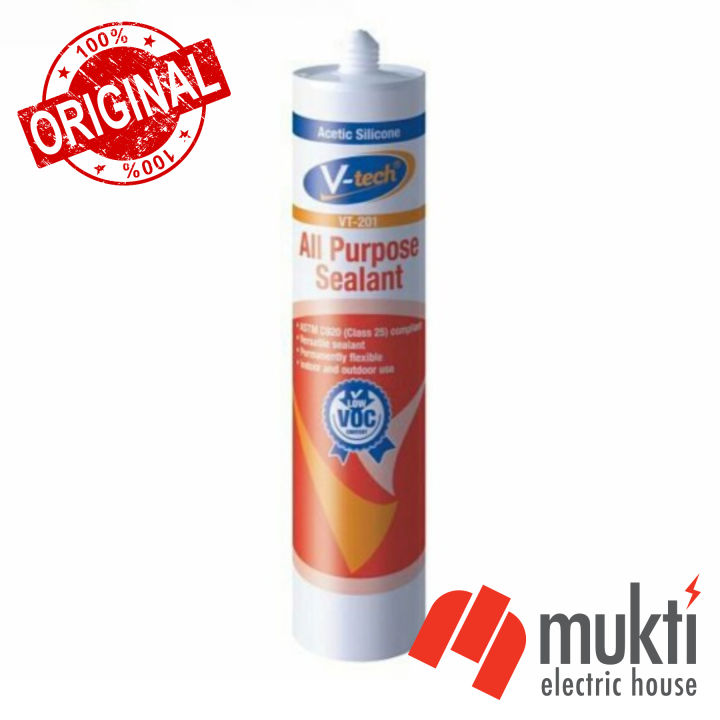 V-Tech VT-201 Acetic Silicone All Purpose Versatile Sealant Vtech VT201 ...