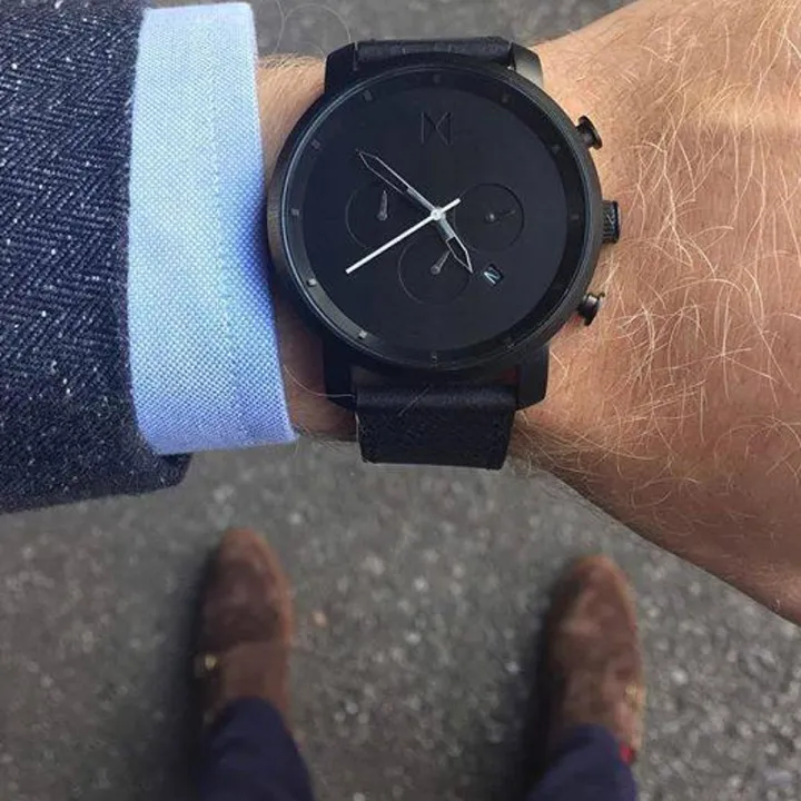 MVMT Brown Leather Watch Men's - 45mm Chrono Series | Daraz.com.bd
