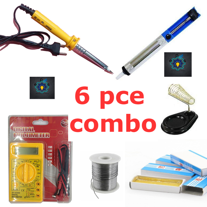 Soldering Tools Kit Combo 60w iron+Digital Multi Meter+desoldering pump ...