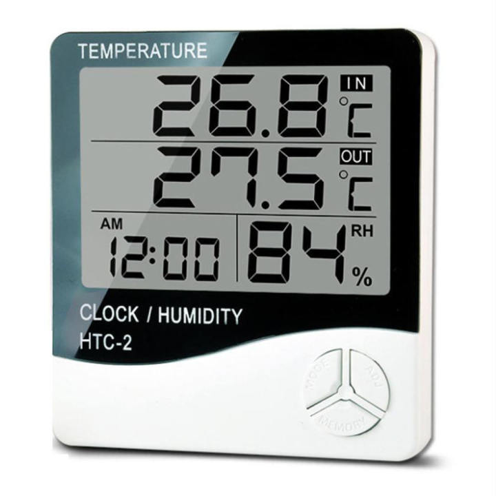HTC 2 Digital LCD Temperature Humidity Thermometer Hygrometer Home ...