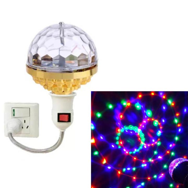 E27 Colorful Rotating Ball Light Disco Rotating Ball Bulb With Socket ...